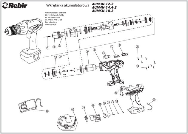 Reduktor momentu obrotowego wkrętarki AUM - Rebir - 43,05 zł